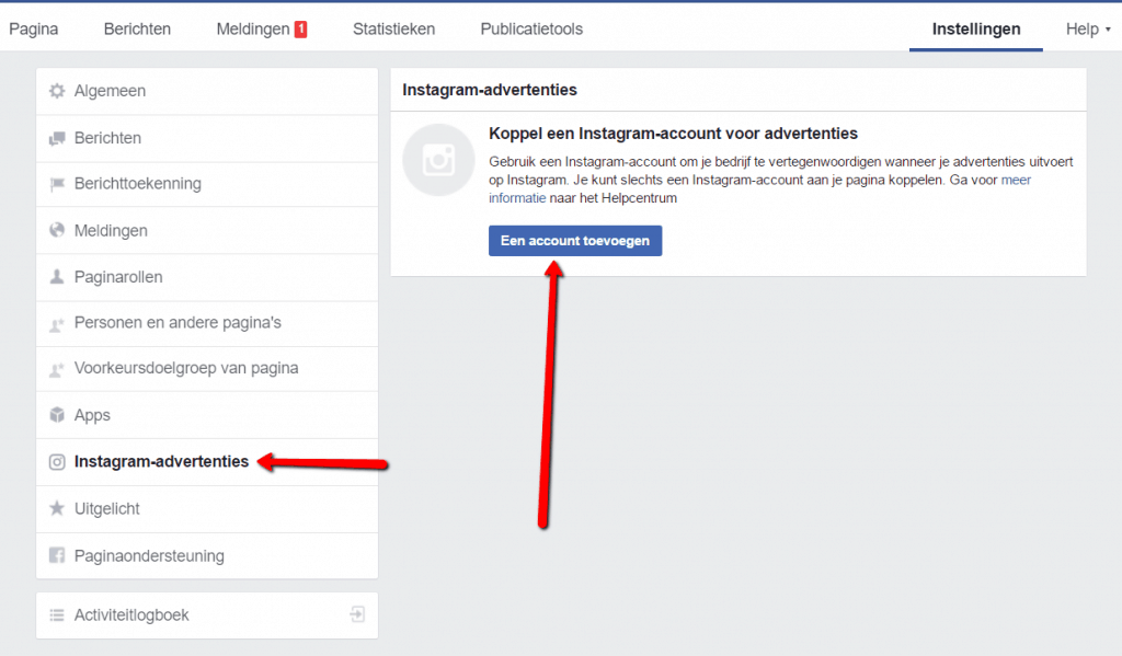 Facebookberichten promoten op Instagram
